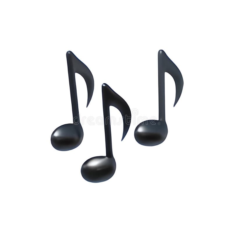 Three Floating Dark Music Notes Against a White Background Stock Vector ...