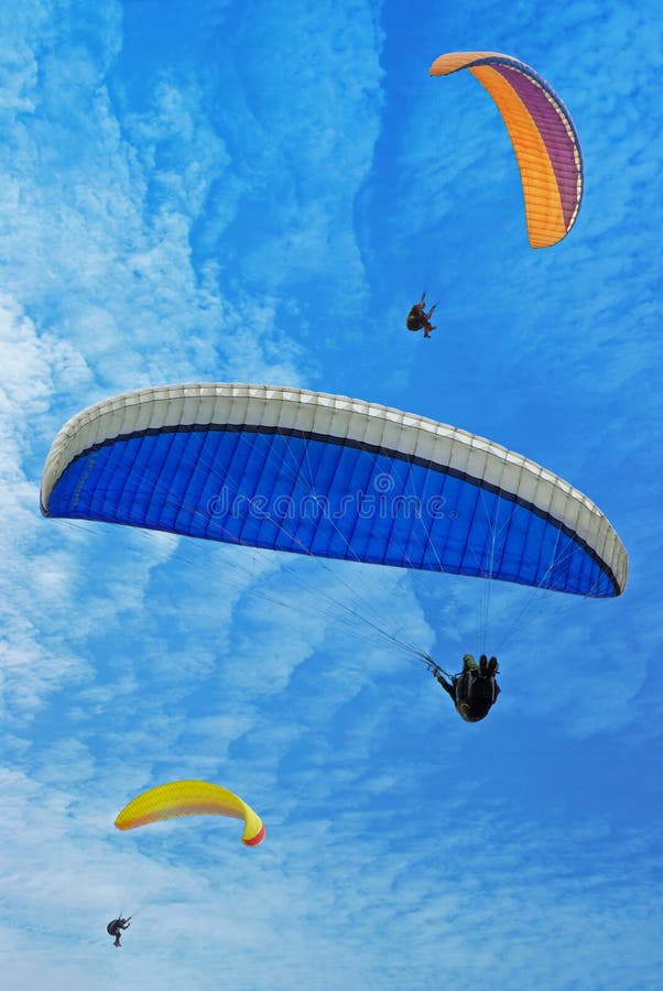Two parachutes stock photo. Image of glider, storm, competition - 21787698