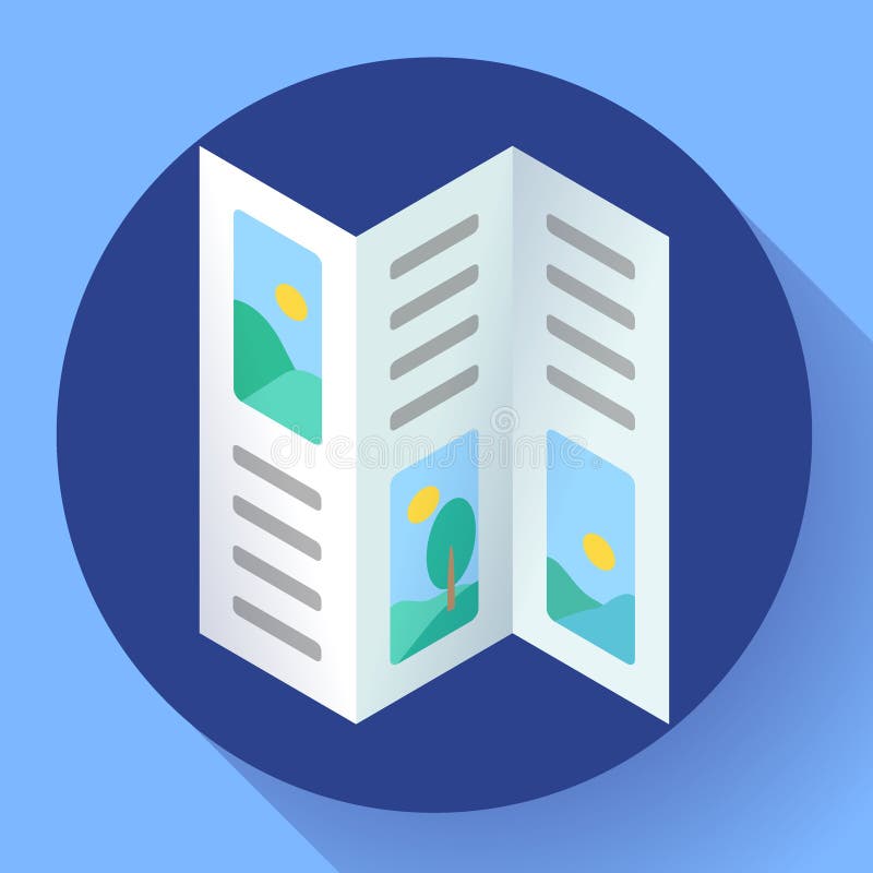 Three-fold Brochure Icon Flat Style Vector Illustration Stock Vector ...
