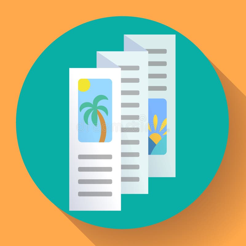 Three-fold Brochure Icon Flat Style Vector Illustration Stock Vector ...