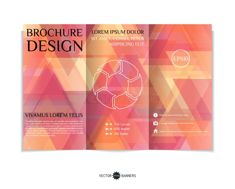 Three-fold Brochure Design Template Set. Stock Vector - Illustration of ...