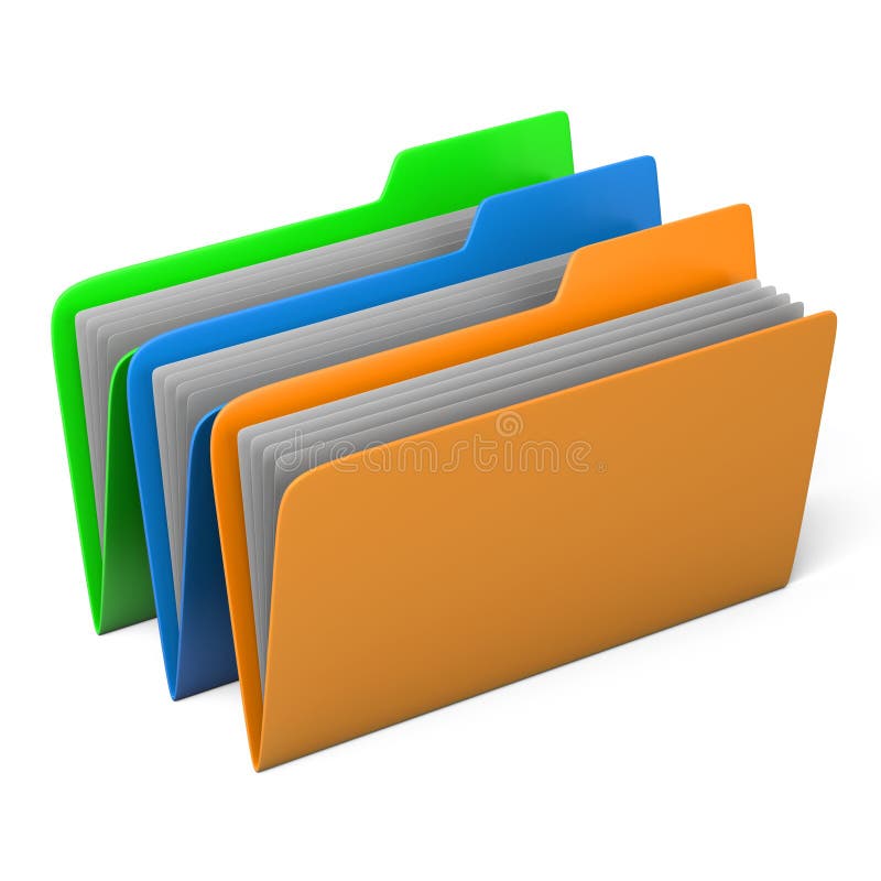Three folders stock illustration. Illustration of stationery - 22229205