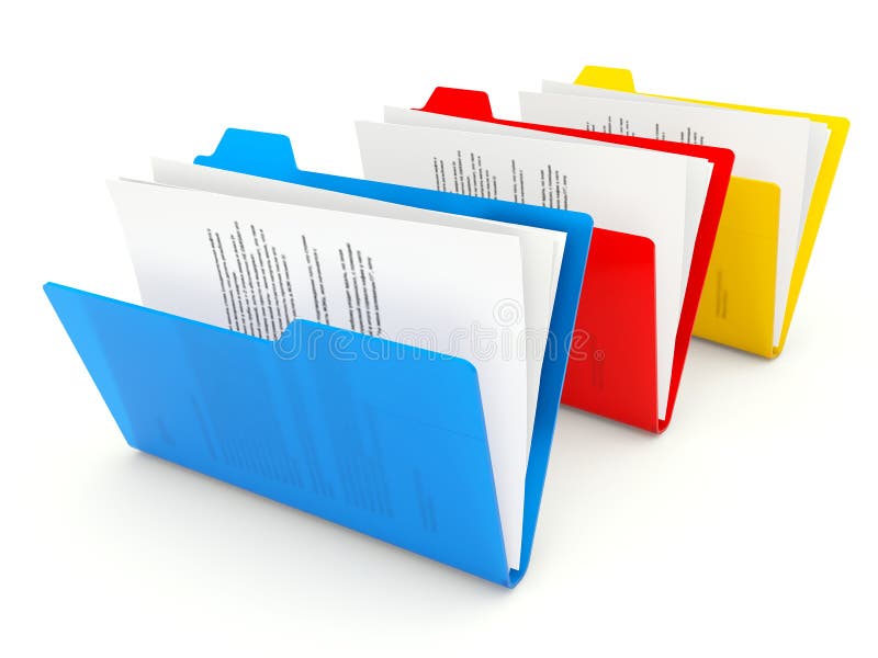 Three folders stock illustration. Illustration of information - 23912716