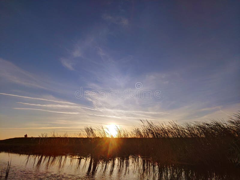 Three Forks Marsh Quarantine Sunset Stock Image - Image of three, marsh ...