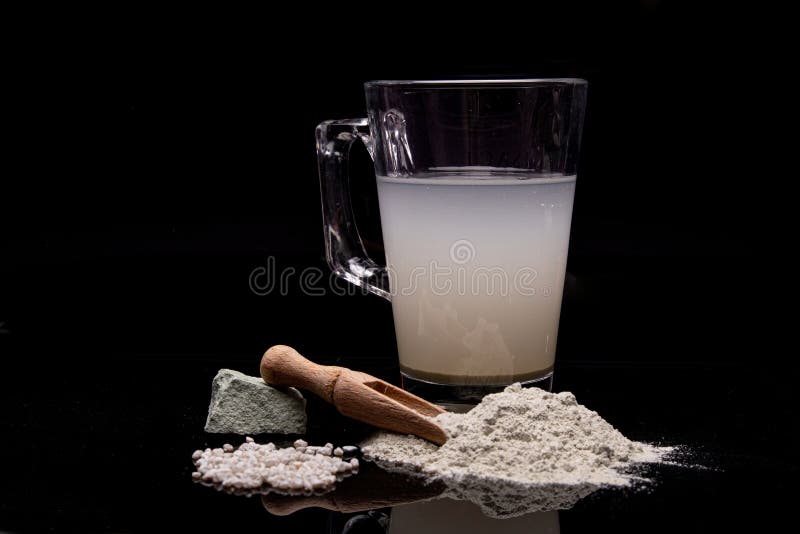 Three Forms of Natural Zeolite on Black Background Stock Photo - Image ...