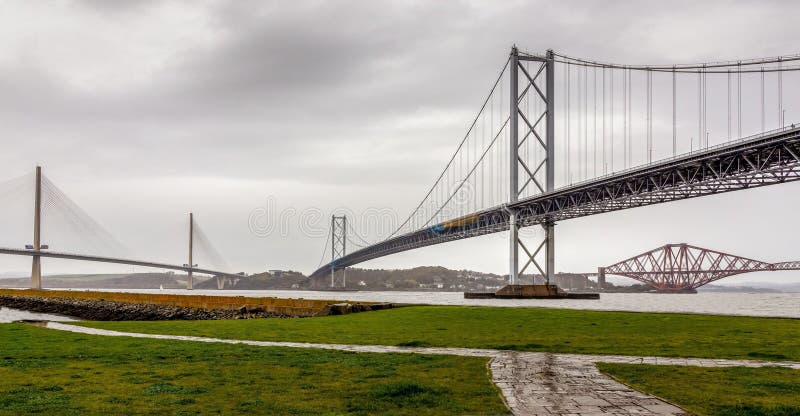 Three Forth Road Bridges in Scotland Stock Image - Image of outdoors ...