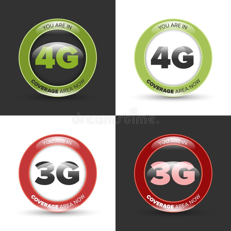 Three and Four Generation Sign Icons Stock Illustration - Illustration ...