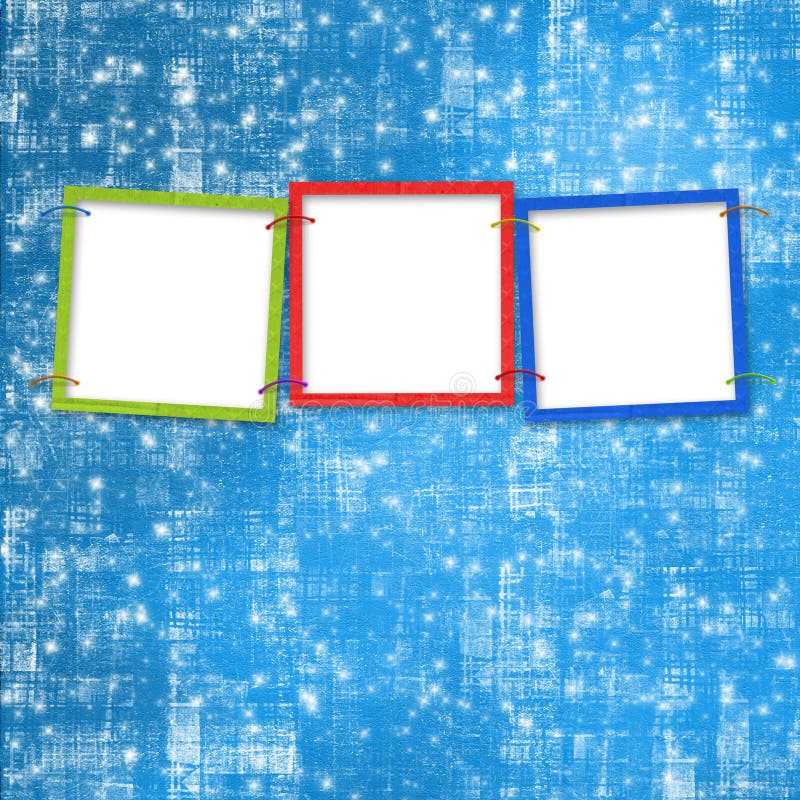 Three Frames for Photos on the Floral Background Stock Illustration ...