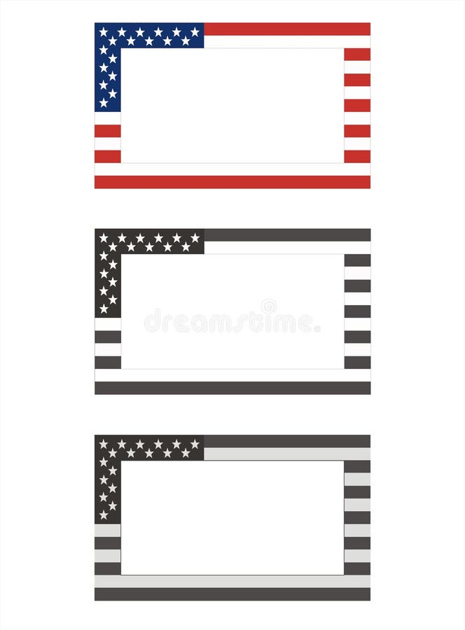Three Frames in the Colors of the American Flag. Vector Illustration ...
