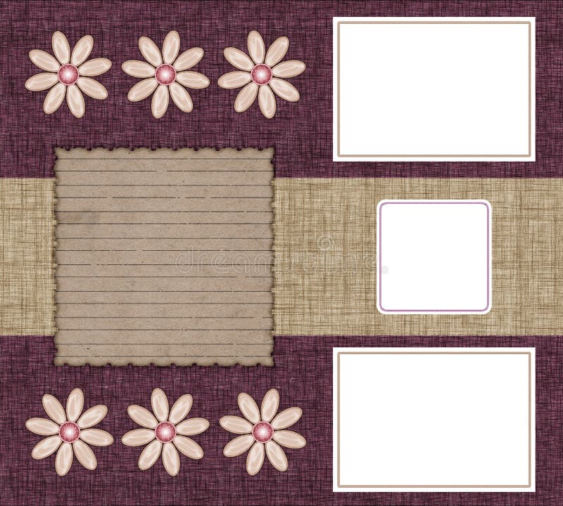 Three Frames for Photos on the Floral Background Stock Illustration ...