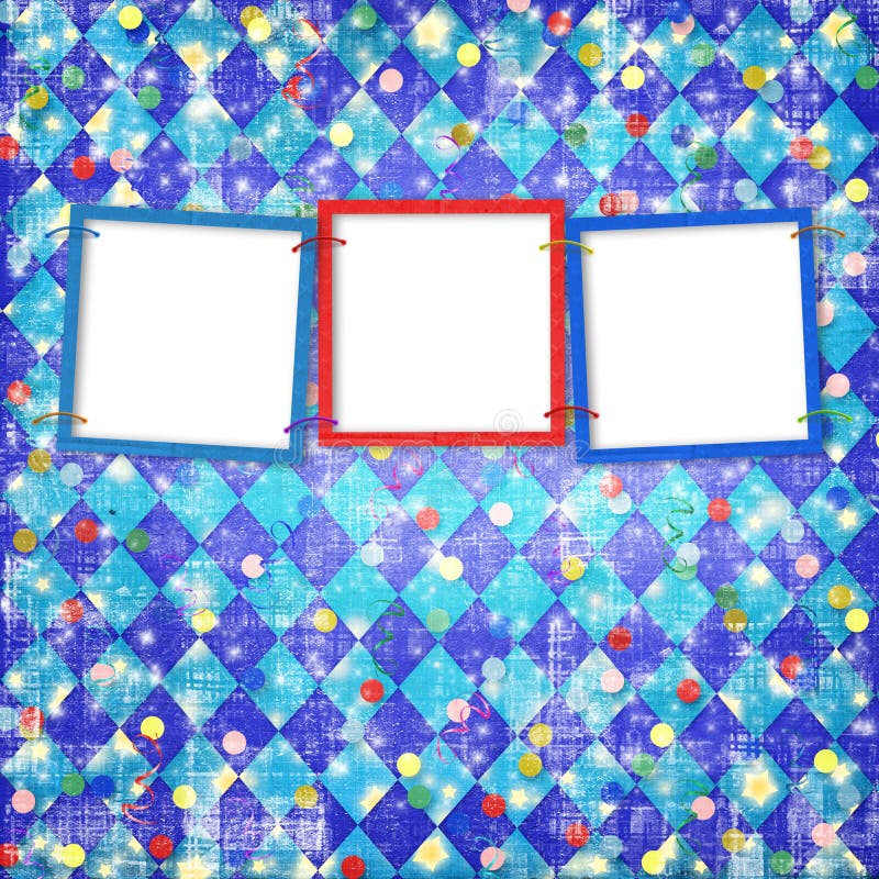 Three Frames for Photos on the Floral Background Stock Illustration ...