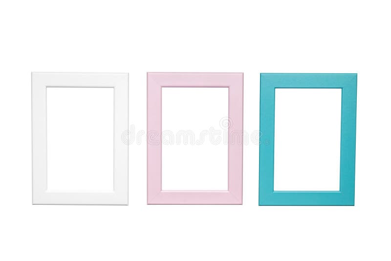 Three Blank Posters with Black Frames on the White Wall. Picture ...