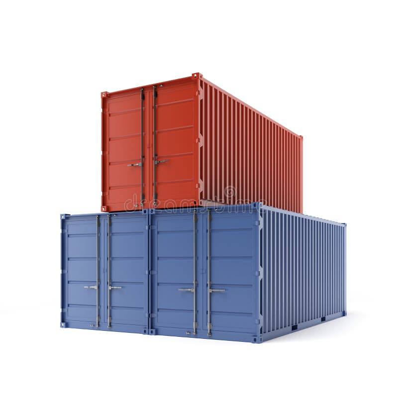Stacked Shipping Container stock illustration. Illustration of ...