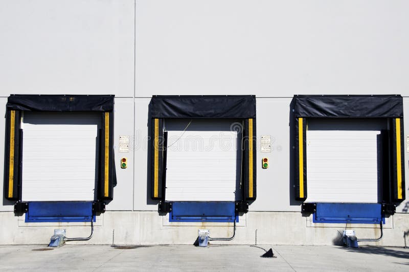Three freight doors stock photo. Image of unload, transportation - 10937940