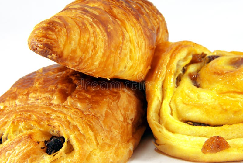 Three French Viennoiseries stock image. Image of closeup - 10051327
