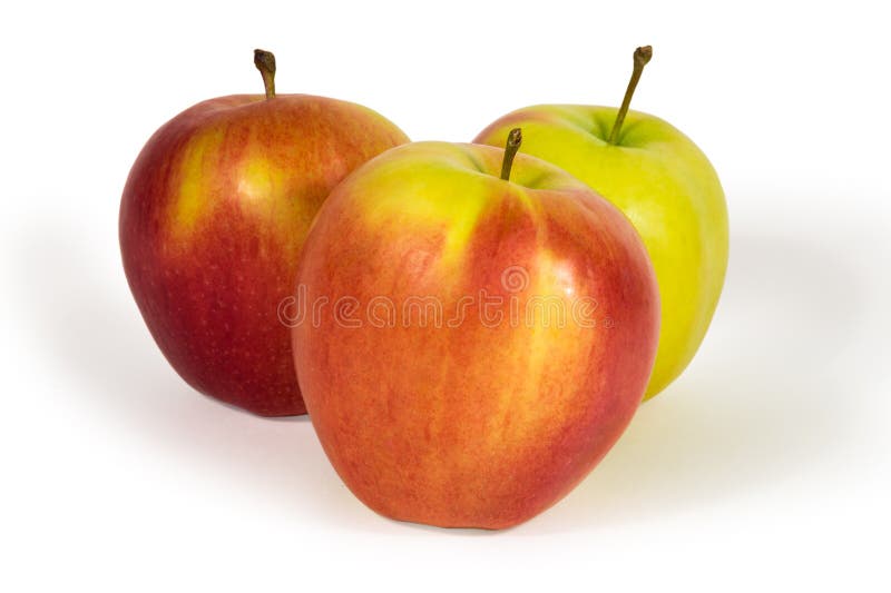 Three Fresh Apples Isolated on White Stock Photo - Image of fruit ...