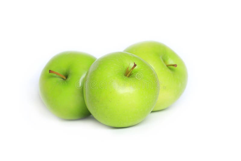 Three Fresh Green Apples stock image. Image of isolated - 72718591