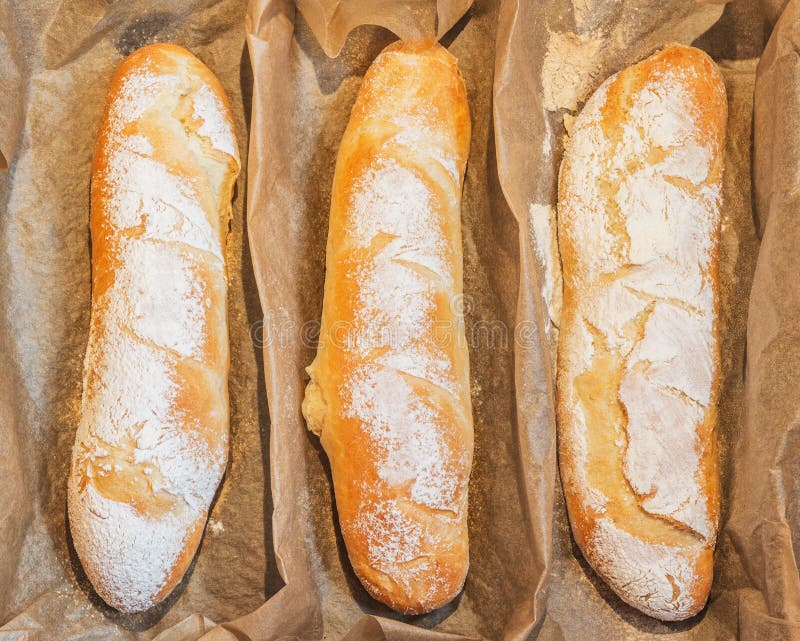 Three Fresh Loaves of Bread Stock Photo - Image of three, cooking ...