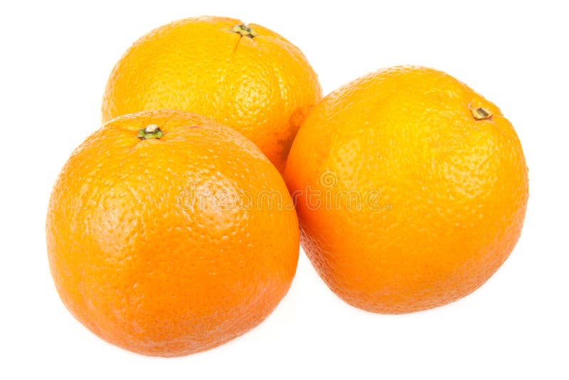 Three Fresh Oranges Isolated on White Stock Image - Image of juice ...