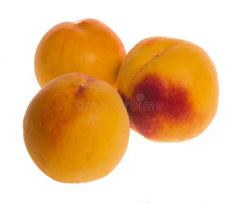 Three fresh peaches stock image. Image of meal, color - 26435763