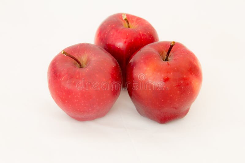 Three Fresh Red Apple on White. Stock Photo - Image of face, prayer ...