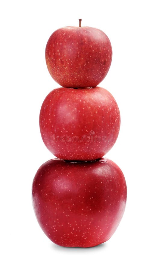 Three fresh red apples stock photo. Image of feed, healthy - 148272616