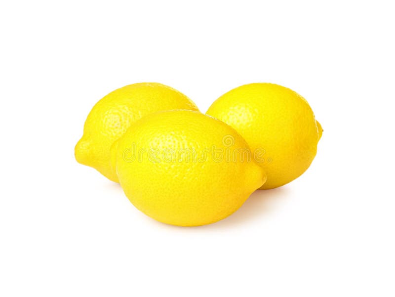 Three Fresh Ripe Lemons Isolated on White Stock Photo - Image of sweet ...