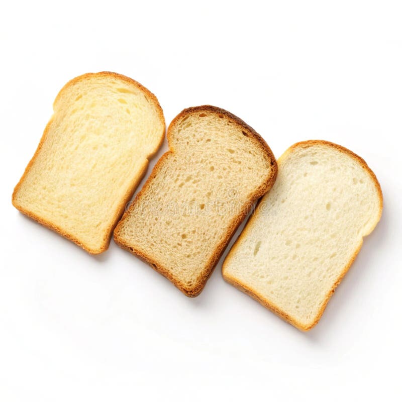 Three Slices of Bread Isolated on White Background Stock Illustration ...