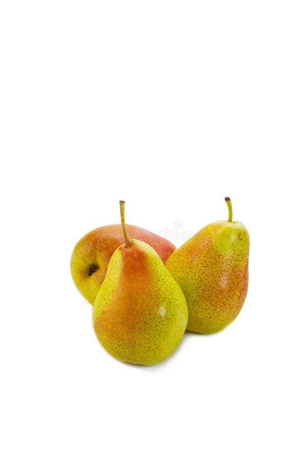 Three Fresh Yellow Pears without Leaves Placed Together Isolated Over ...