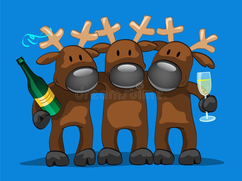 Drunk Reindeer Cartoon