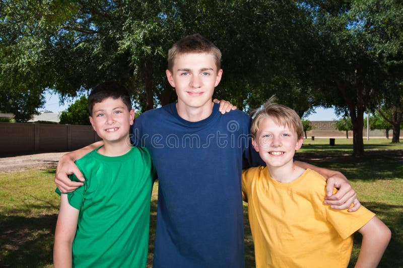 Three Friends stock photo. Image of male, boys, children - 19648238
