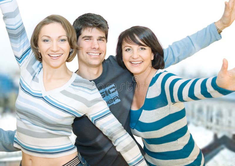Three friends 8 stock image. Image of connection, holidays - 5053483