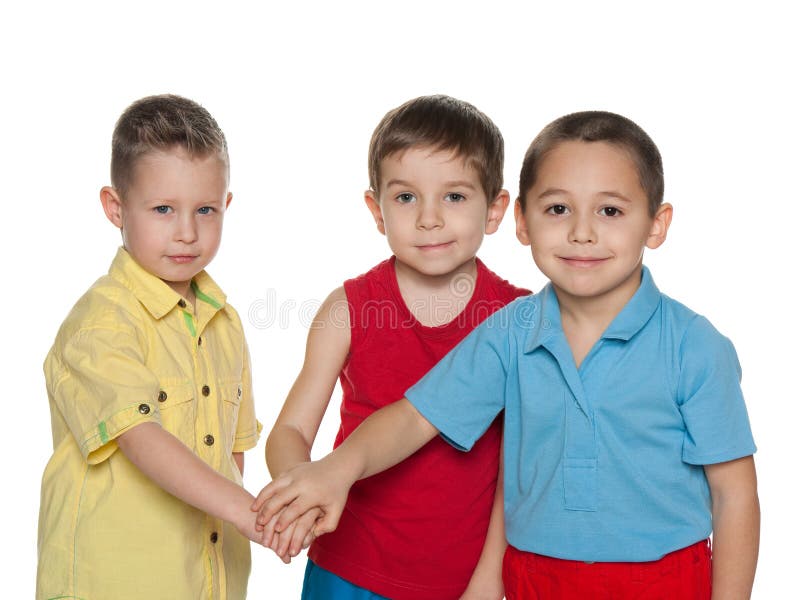 Three little friends stock image. Image of caucasian - 39231711