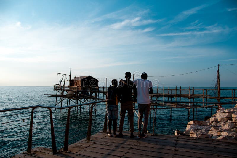 Three Friends Admire the Scenery Near Stock Image - Image of watching ...