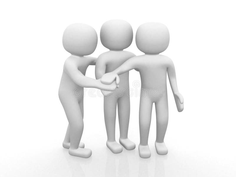 Three friends - 3d icon stock illustration. Illustration of person ...