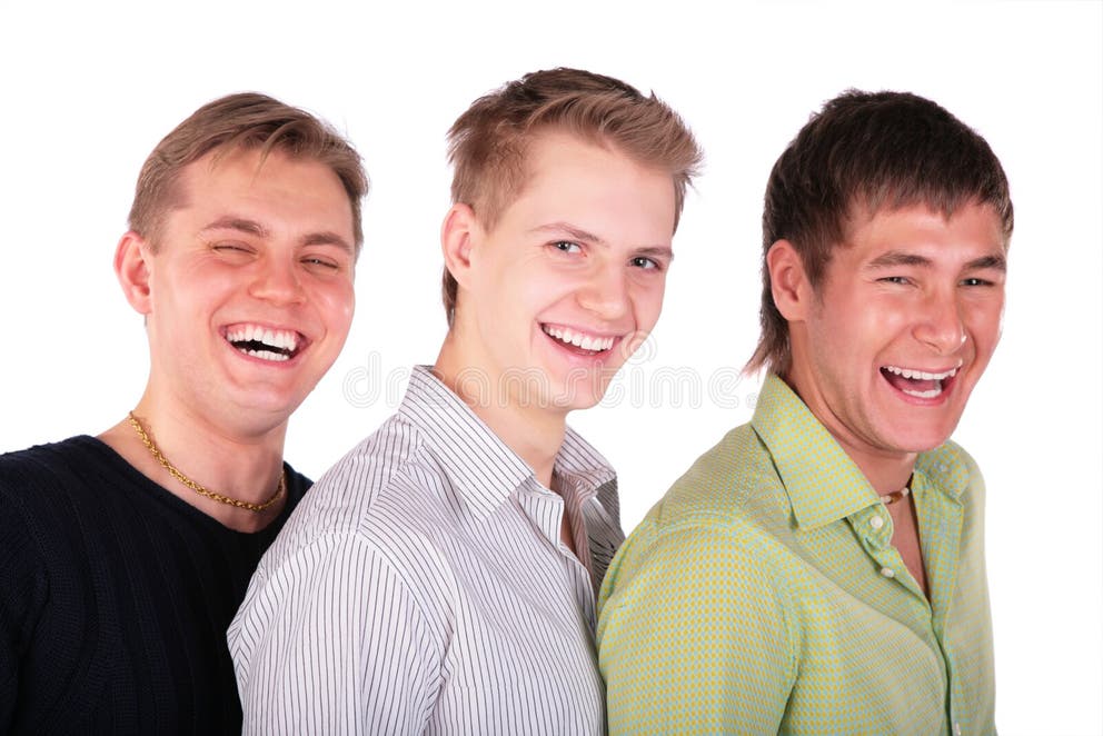Three friends laughs stock photo. Image of lifestyle, people - 5042852