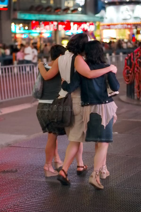 Three Friends Out for the Evening Stock Photo - Image of hours, love ...