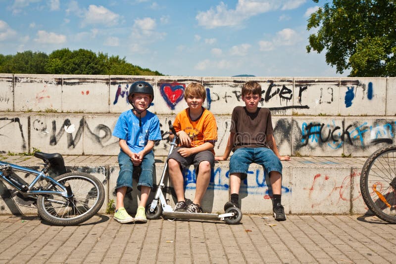 Three Friends Stick Together Stock Image - Image of kids, boys: 24691103