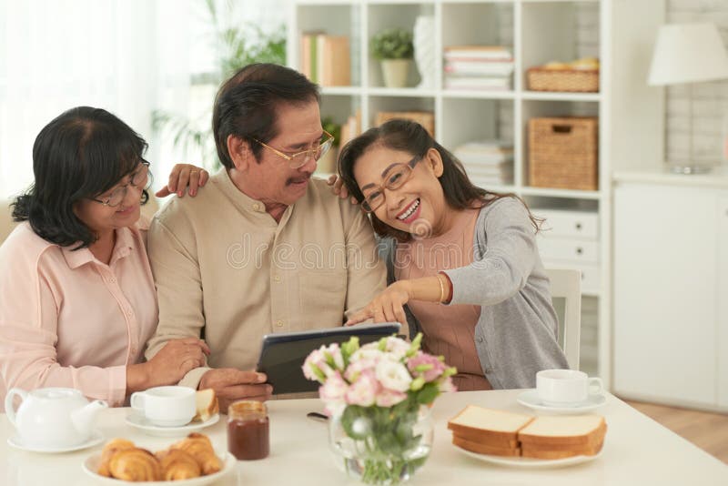 Happy memory stock image. Image of people, indoor, technology - 118562159