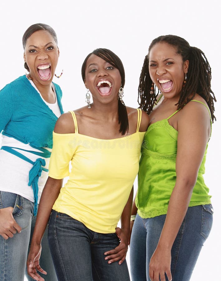 Three friends shouting stock image. Image of friendship - 364307