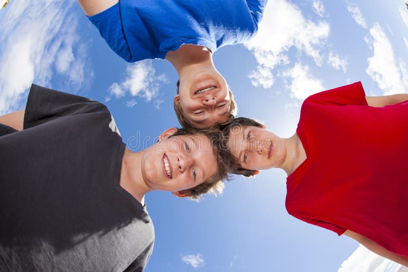 Three Friends Stick Together Stock Image - Image of beautiful, casual ...