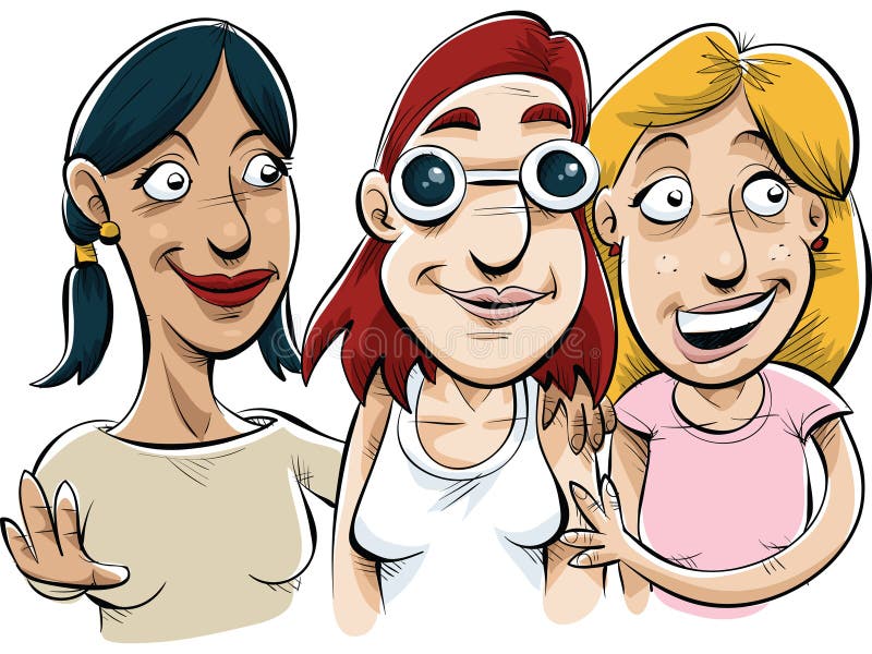 Three Friends stock illustration. Illustration of woman - 41750356