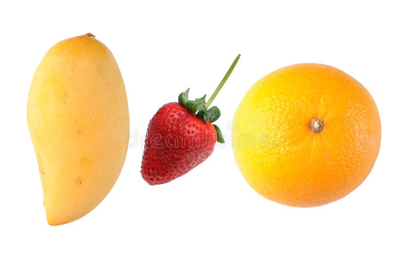 Three Fruits on White Background Stock Photo - Image of fruit, object ...