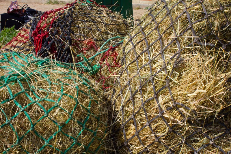 Three full haynets stock image. Image of stables, close - 41071959