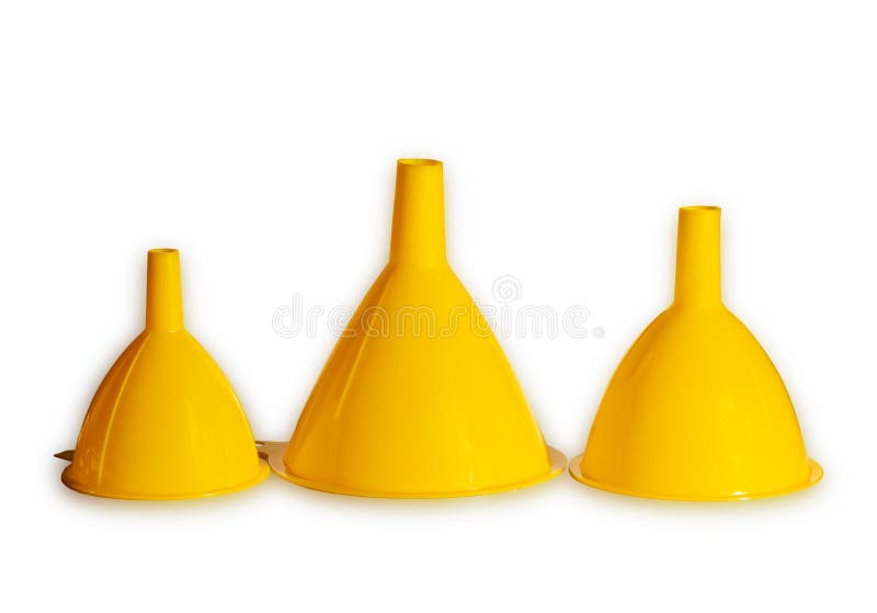 Three funnels stock photo. Image of plastic, neck, object - 217592566