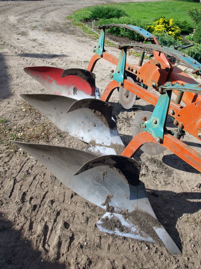 Three furrow plow 2 stock photo. Image of equipment, three - 34501598