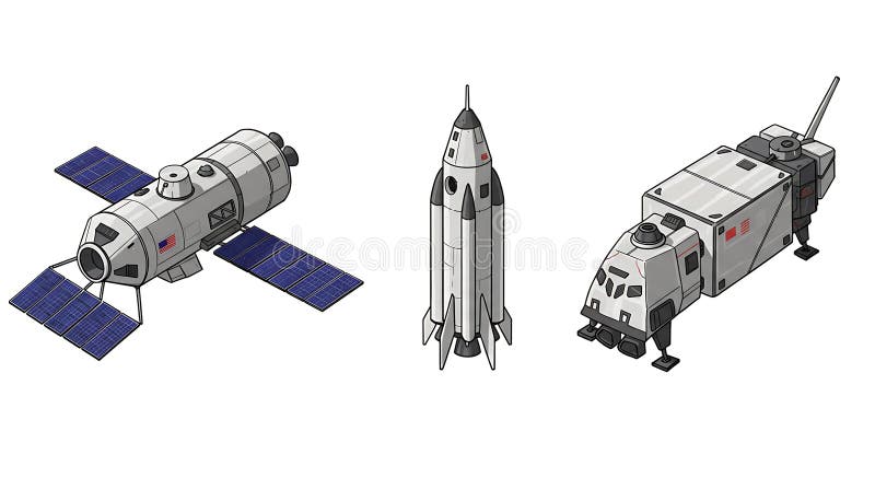 Three Futuristic Spacecraft Designs are Illustrated. the Left Features ...