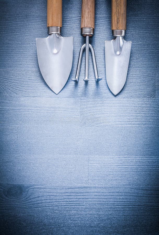 Three Garden Hand Tools Fork and Spades Stock Image - Image of handle ...