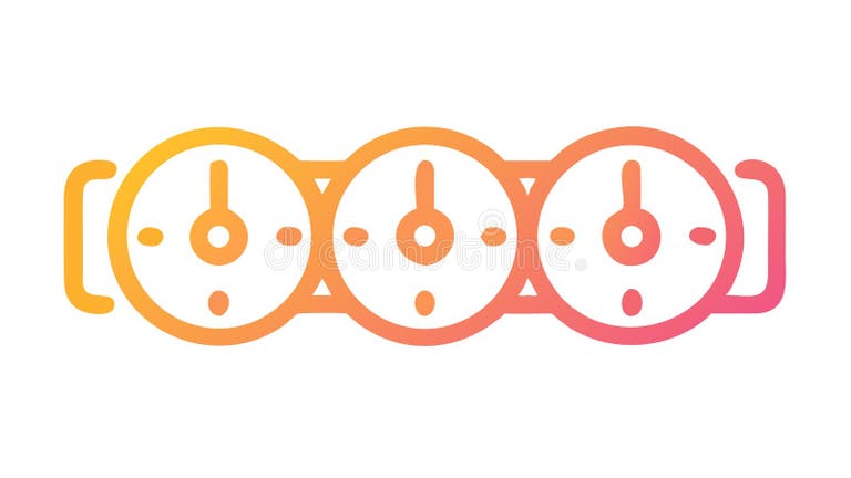 Three Gauges Meters Performance Dashboard Icon, Vector Design ...