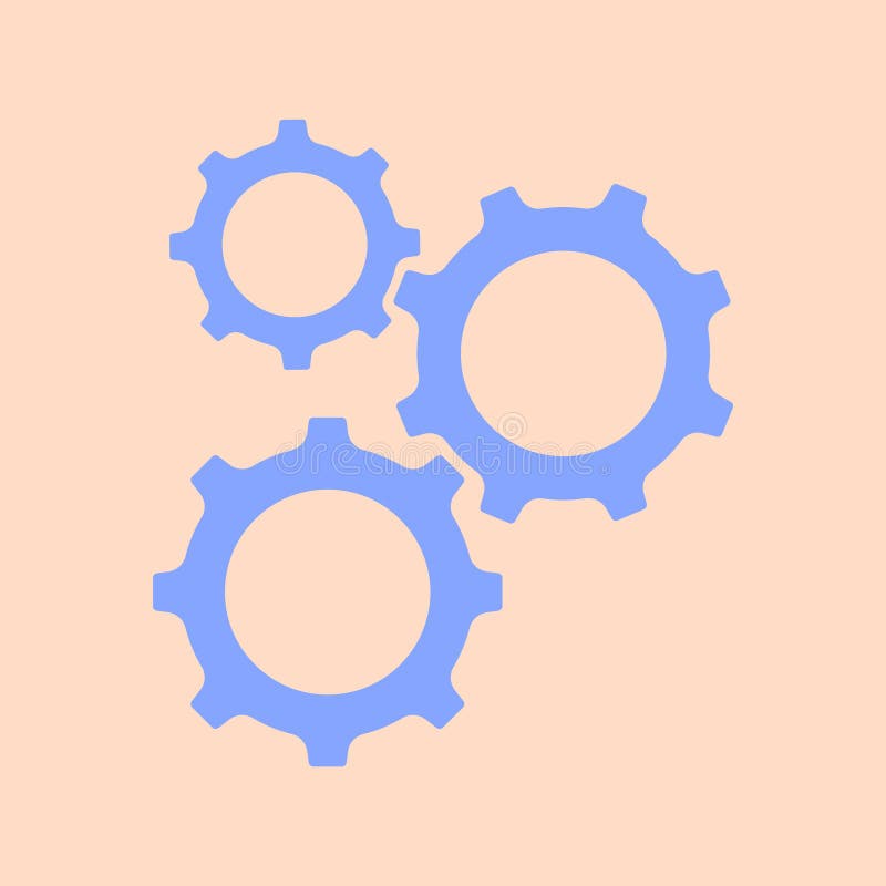 Three Gear Icon. Gear Vector Icon in Flat Style. Vector Concept Icon of ...